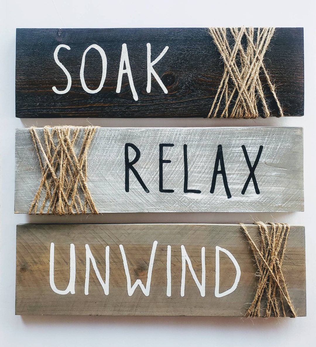 Rustic Bathroom Decor, Bathroom Signs, Soak Relax Unwind - Etsy