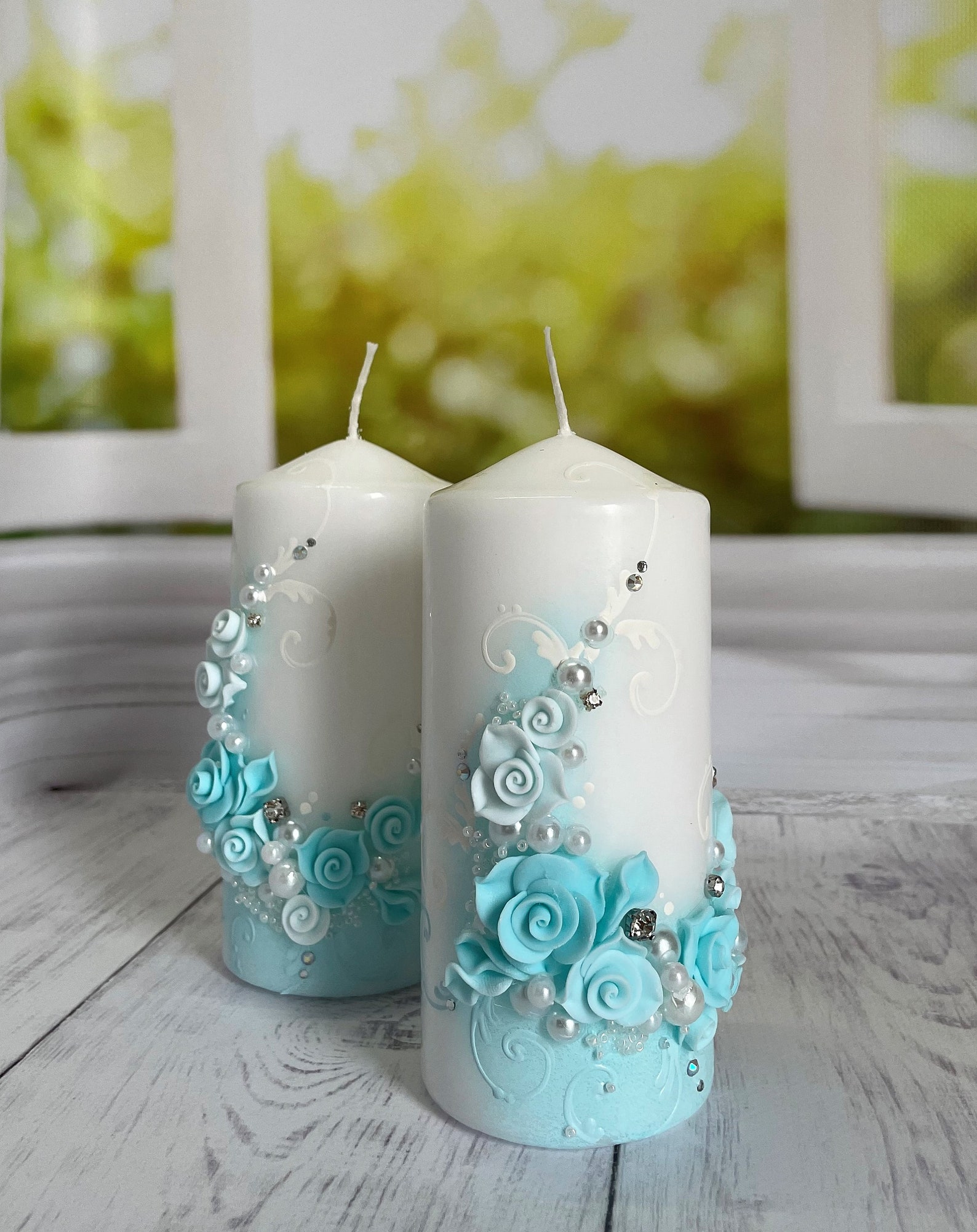 2 Decorative Pillar Candles-3x6 Inch Unscented for Home - Etsy