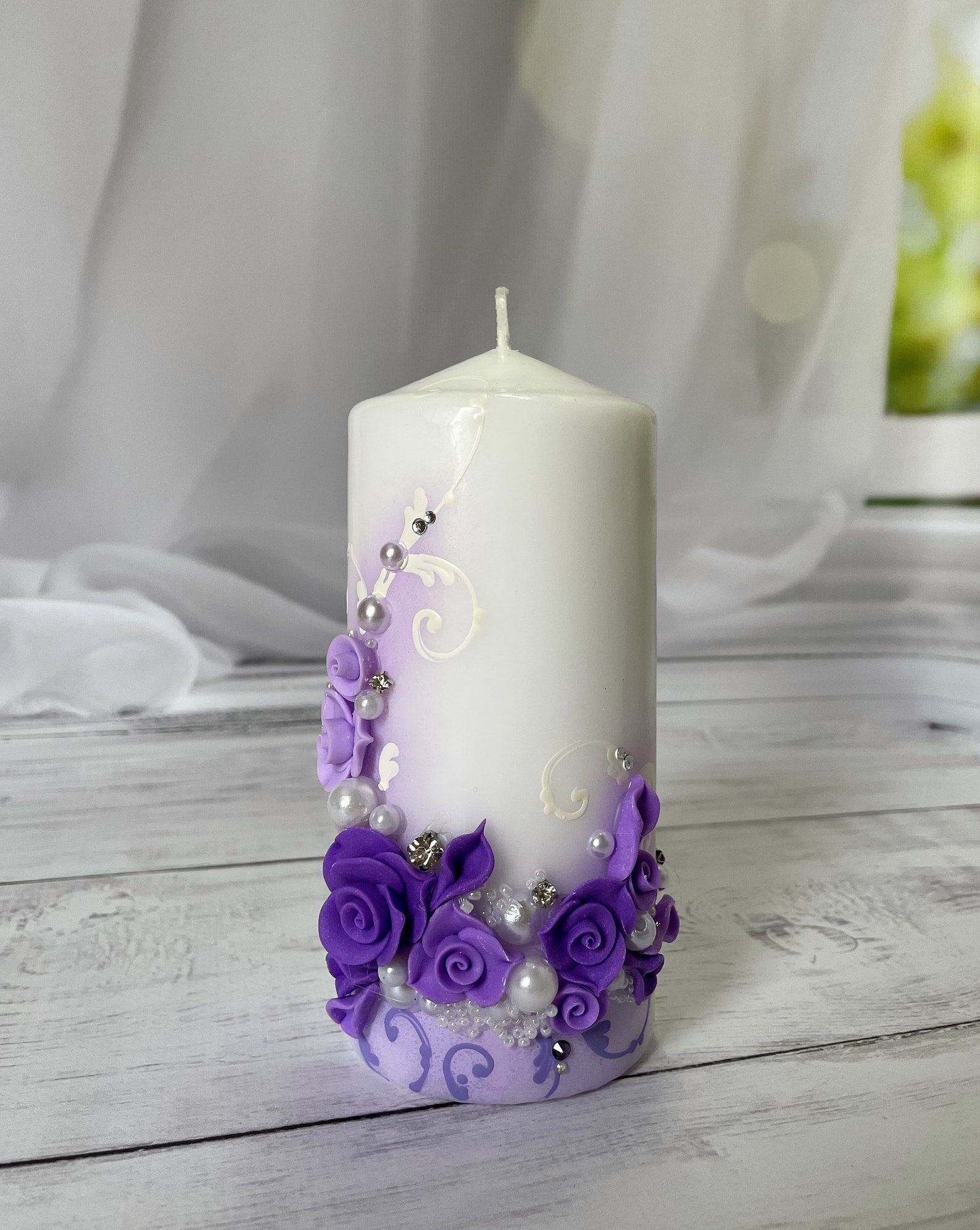 2 Decorative Pillar Candles-3x6 Inch Unscented for Home | Etsy