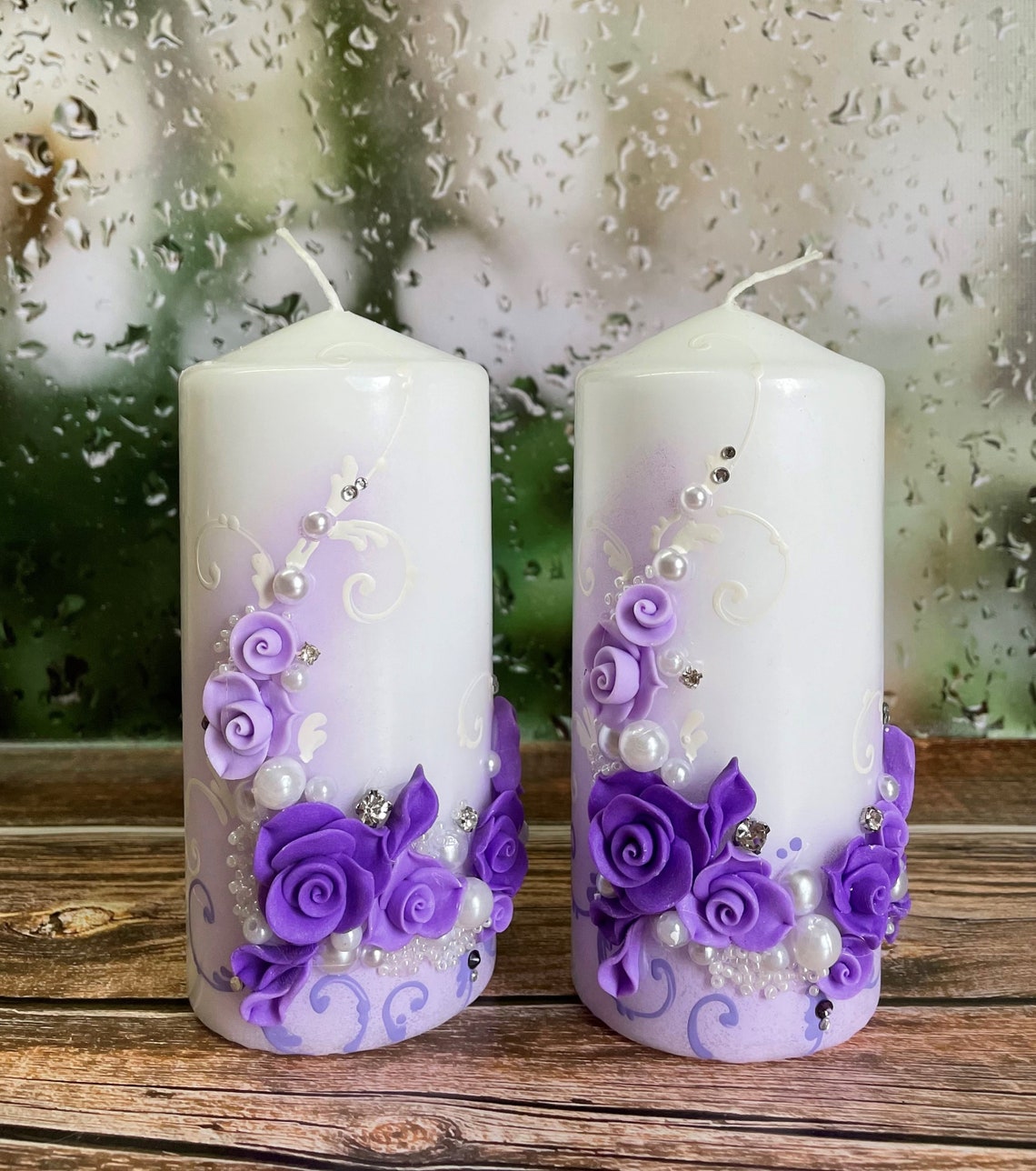 2 Decorative Pillar Candles-3x6 Inch Unscented for Home | Etsy