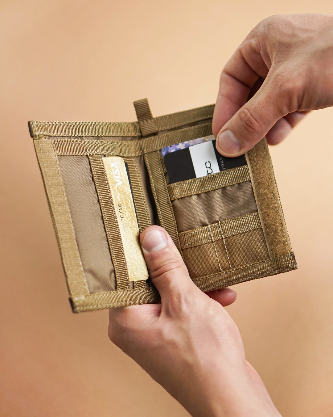 Chameleon VELCRO BIFOLD WALLET Canvas Wallets for Men/women Slim Nylon ...