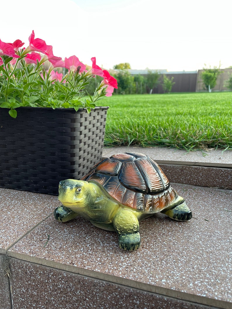 Cute Turtle Ceramic Figure Figurine Statue Decor Home Outdoor - Etsy