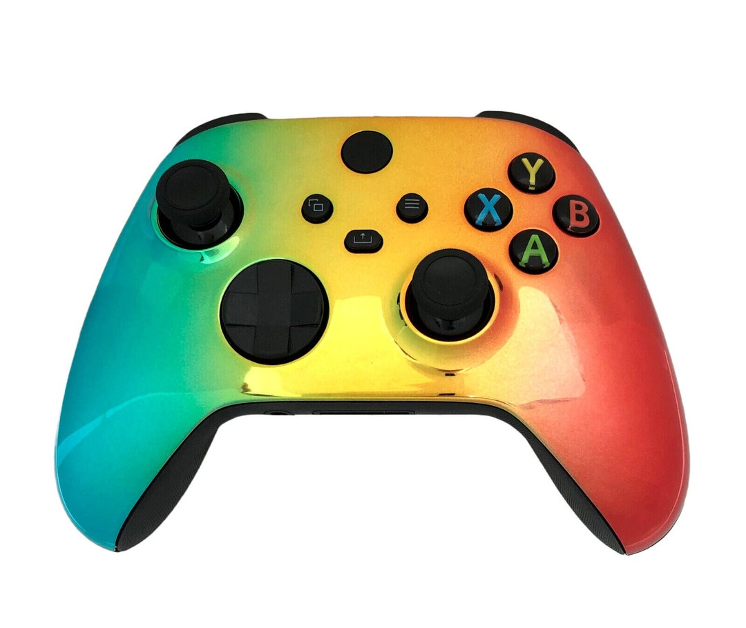 Custom Microsoft Xbox Series X Controller - Glossy Chrome Green Gold ...