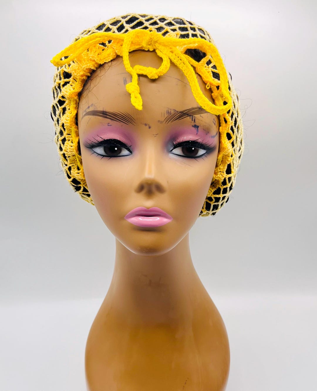 Drawstring Hairnet, Drawstring Bonnet, Elastic Free Hair Snood, Yellow ...