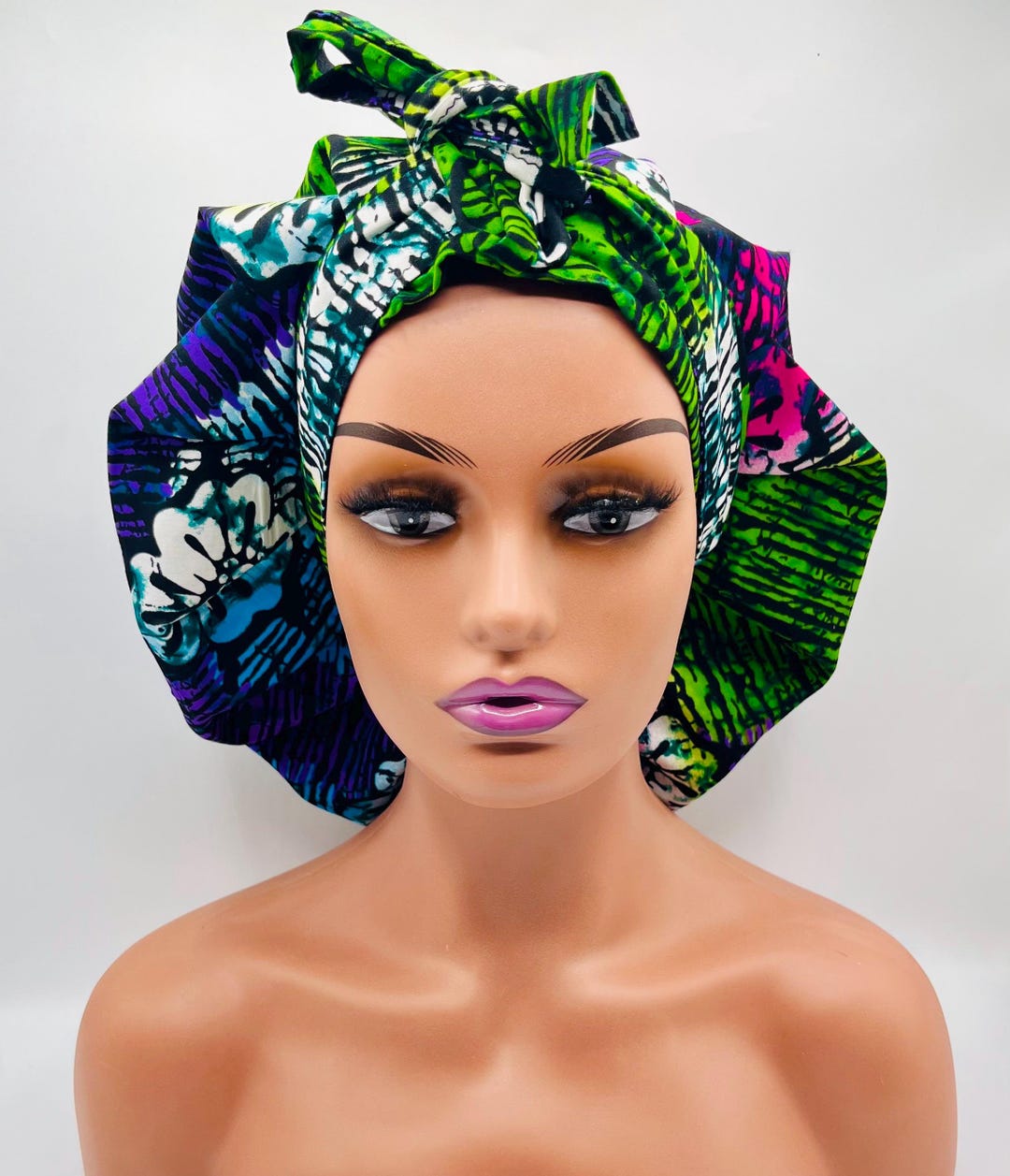 Satin-lined Ankara Cap | Adjustable African Print Headwrap - Etsy