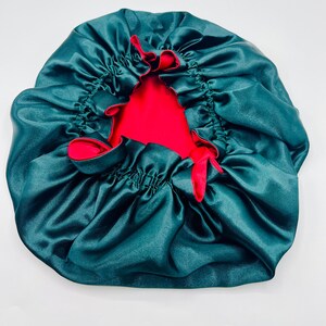 Jumbo Red & Green Double Sided Silk Cap,extra Large Bonnet, Satin Sleep ...