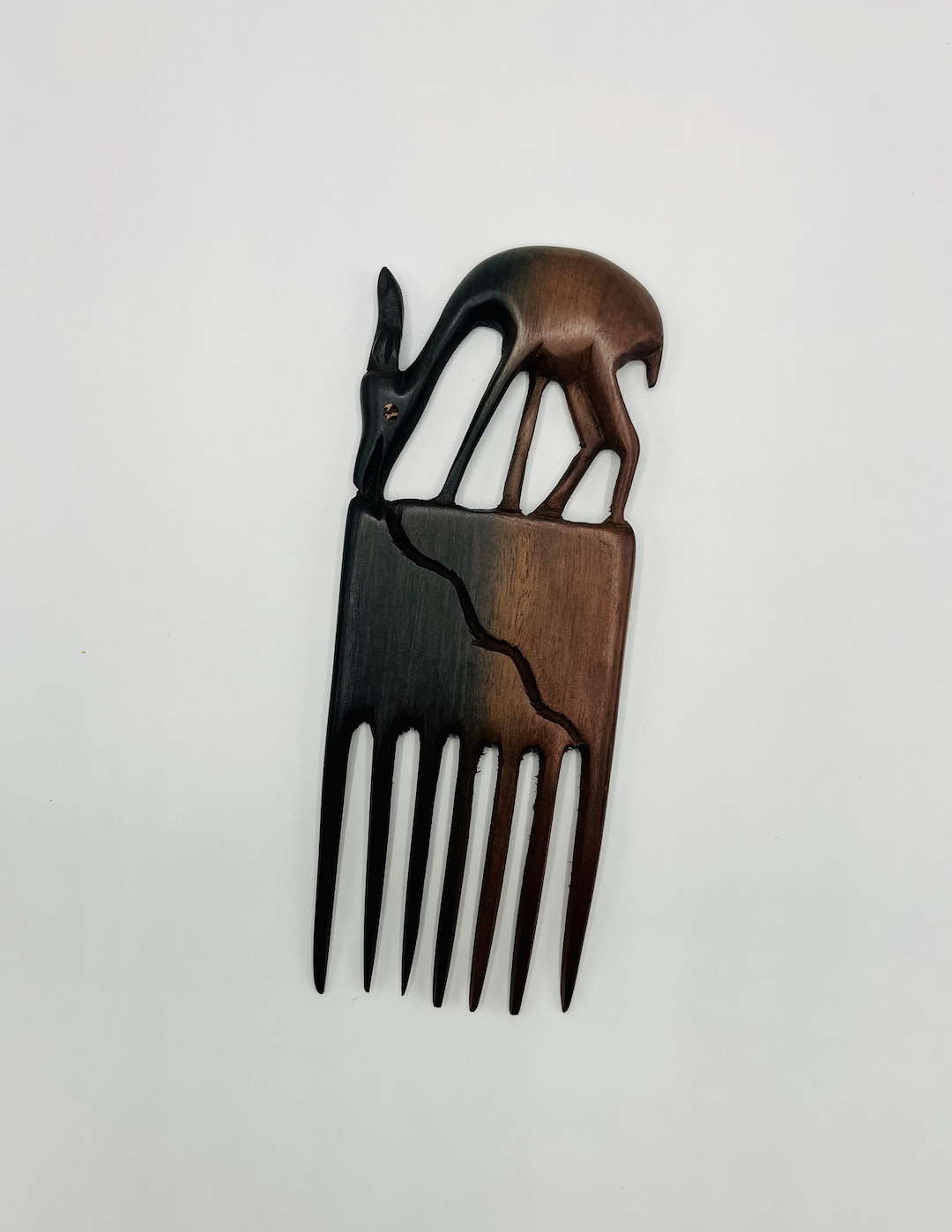 Gazelle Carved Wood Comb, Beard Comb, Authentic, African Wood Comb ...