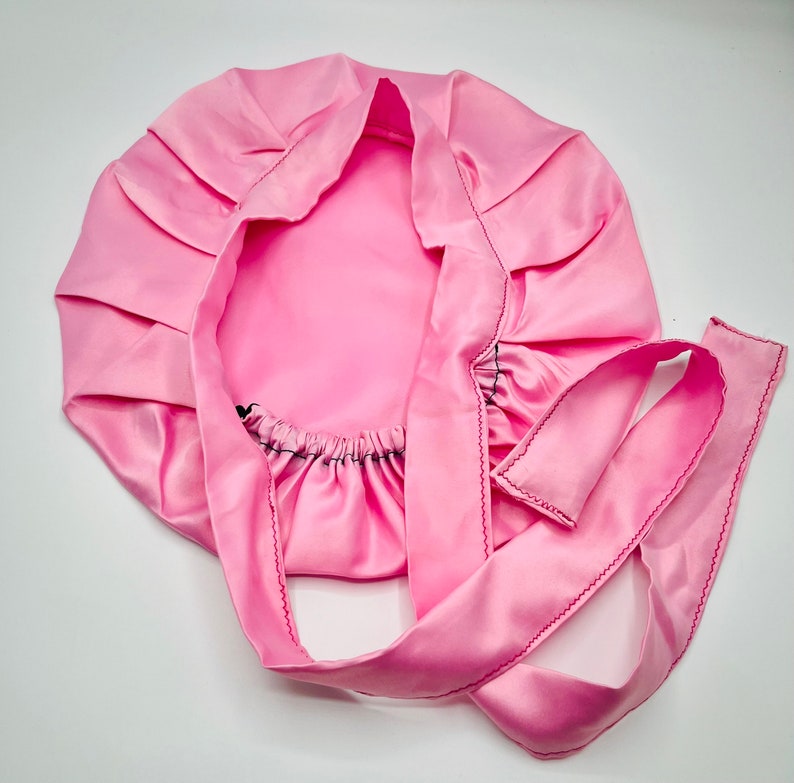 Pink Satin Kids Bonnet: Adjustable Tie Sleep Cap - Etsy