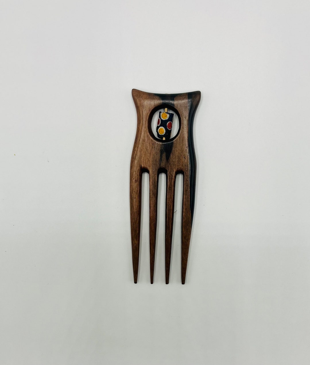 Ilarun African 4-tail Precision Parting and Detangling Wood Comb ...