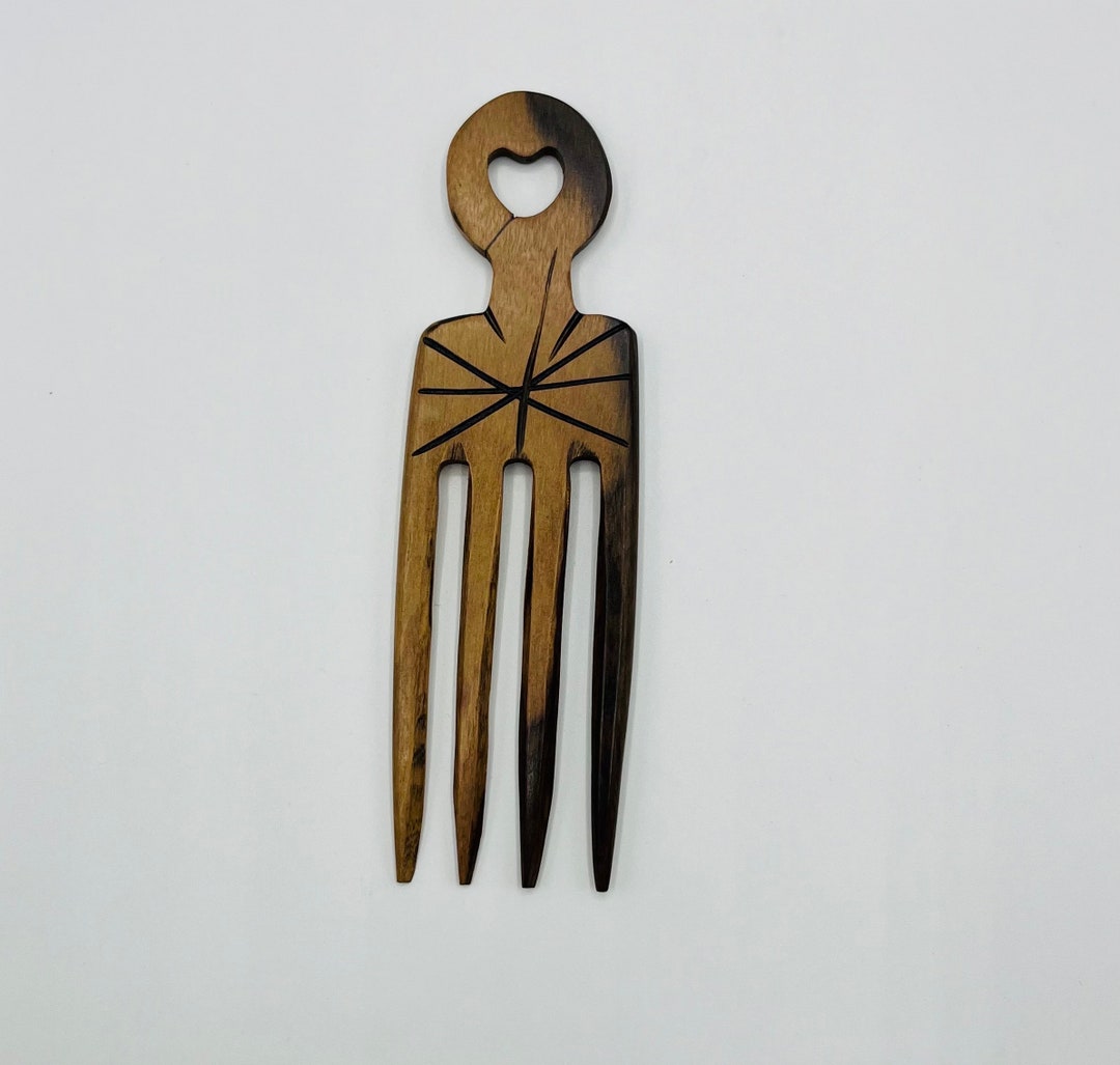 Illarun 4-tail Precision Parting and Detangling African Wood Comb ...