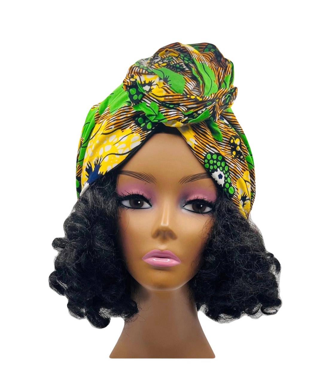 XL Ankara Pretied Turban: Satin Lined Protective Head Wrap - Etsy