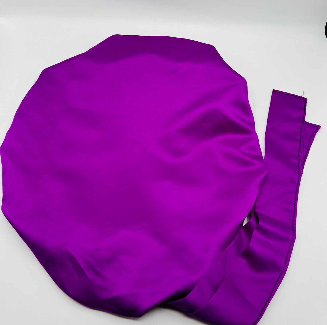 Extra Large Purple Satin Bonnet: Adjustable Tie, Protective Hair Wrap ...