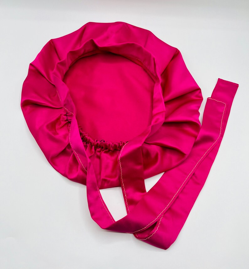 Pink Satin Kids Bonnet: Adjustable Tie Sleep Cap - Etsy