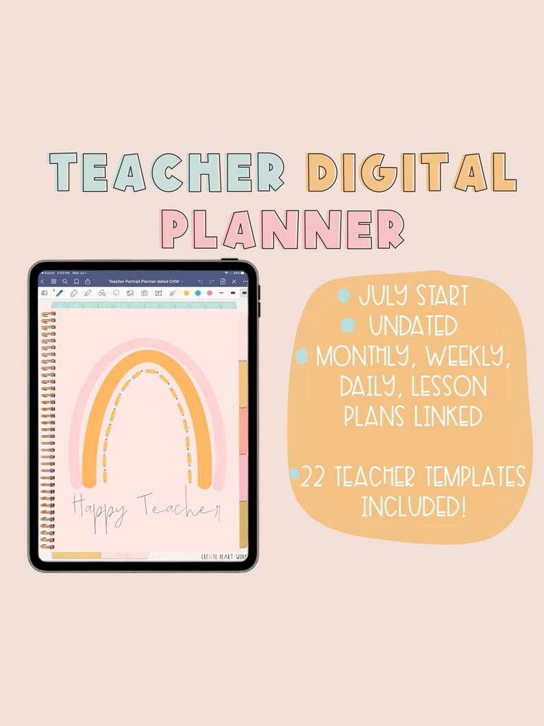 Teacher Digital Planner for Goodnotes Notability Noteshelf - Etsy