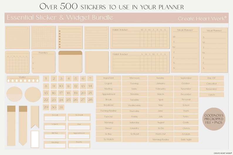 Essential Sticker Pack | Everyday Stickers for Digital Planning ...