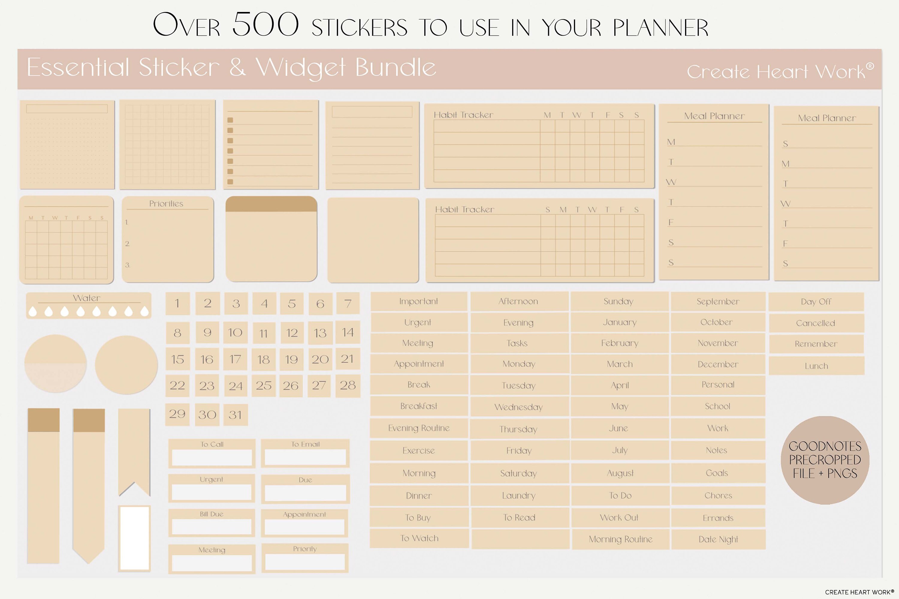 Essential Sticker Pack Everyday Stickers for Digital - Etsy