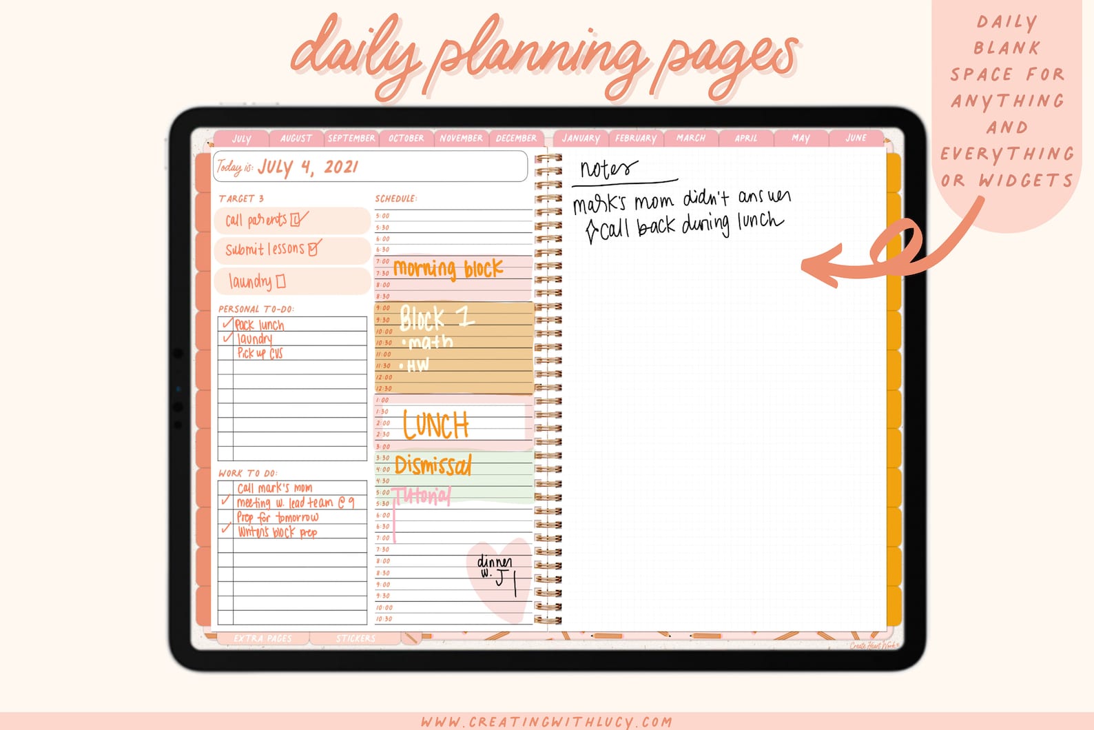 Undated Teacher Digital Planner | Goodnotes Compatible - Etsy