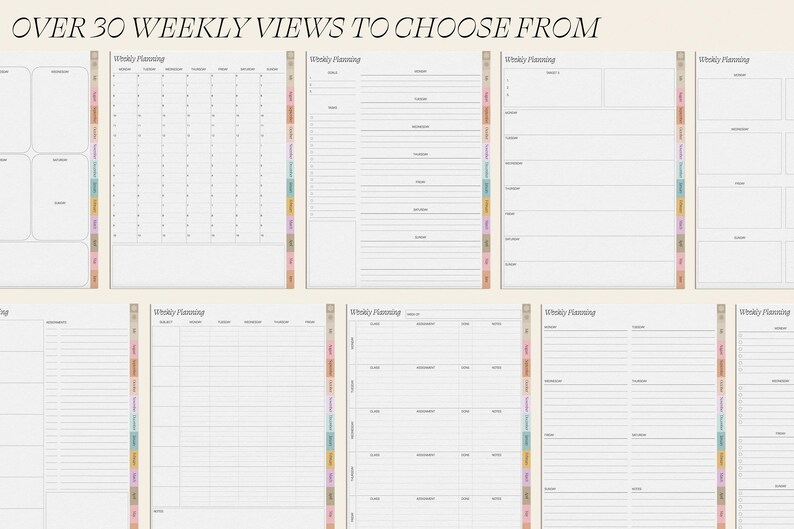 Undated Student Digital Planner Academic Planner Build - Etsy