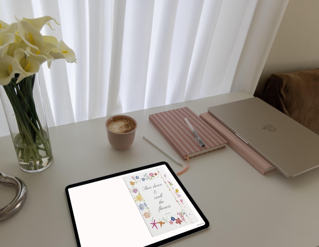 Undated Digital Planner | Floral Portrait, Heart Work Design (ipad ...