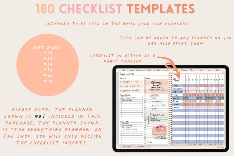 Checklist Inserts for Digital Planning Goodnotes 5 - Etsy