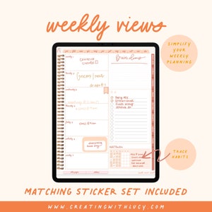 Undated Portrait Digital Planner Natural Terrazzo Digital Planner ...