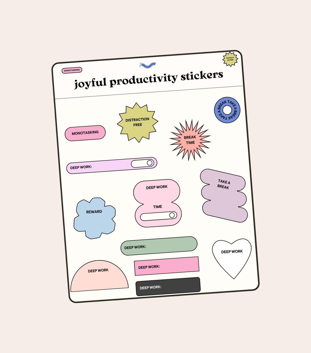 Productivity Stickers | Digital Stickers | Stickers for Goodnotes | Fun ...