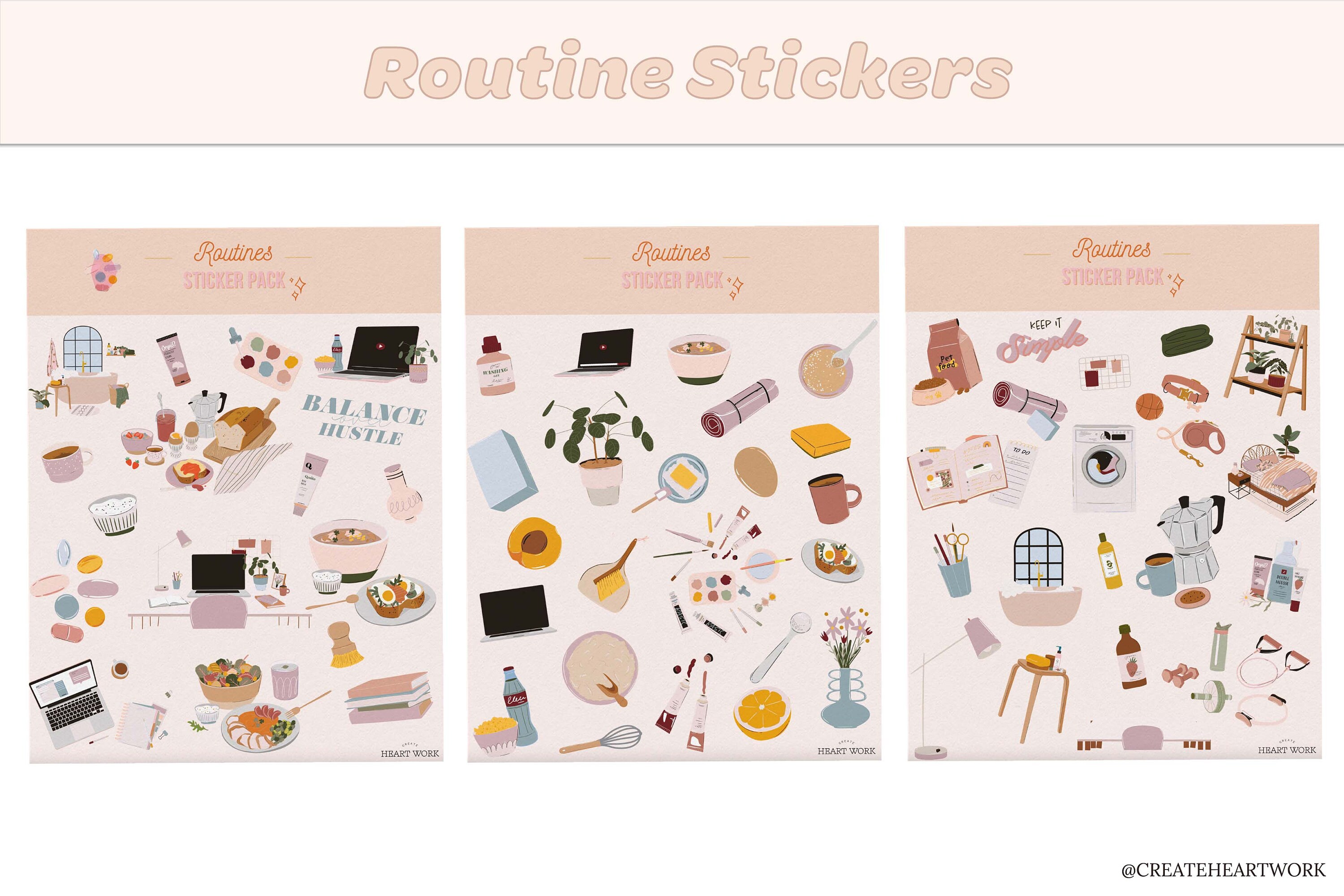 Daily Routine Sticker Pack for Digital Planning Digital - Etsy