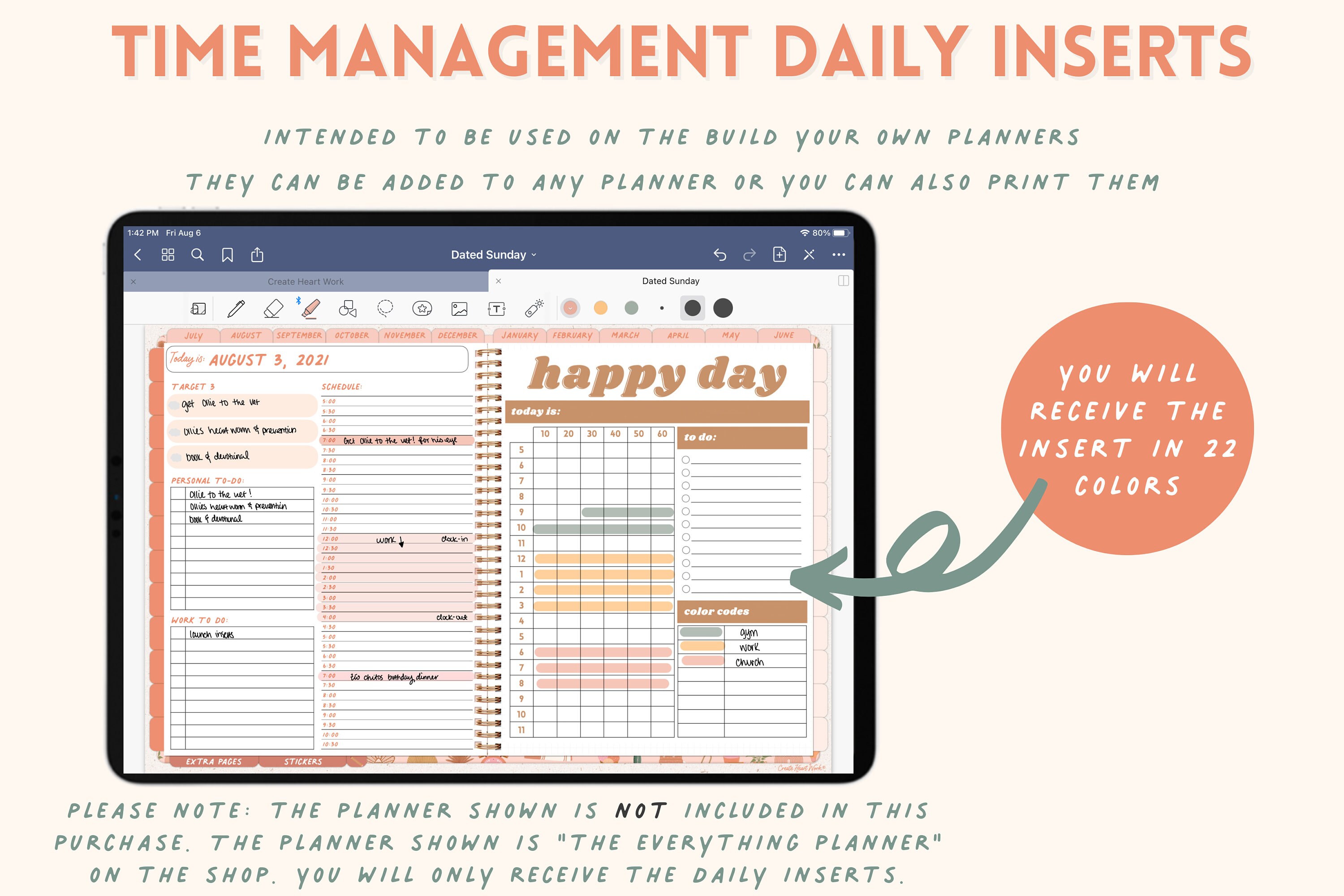 Time Management Inserts for Digital Planning Time Management - Etsy