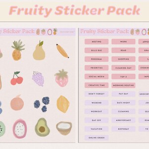 Fruity Sticker Pack for Digital Planning | Fruit Stickers | Goodnotes5 ...