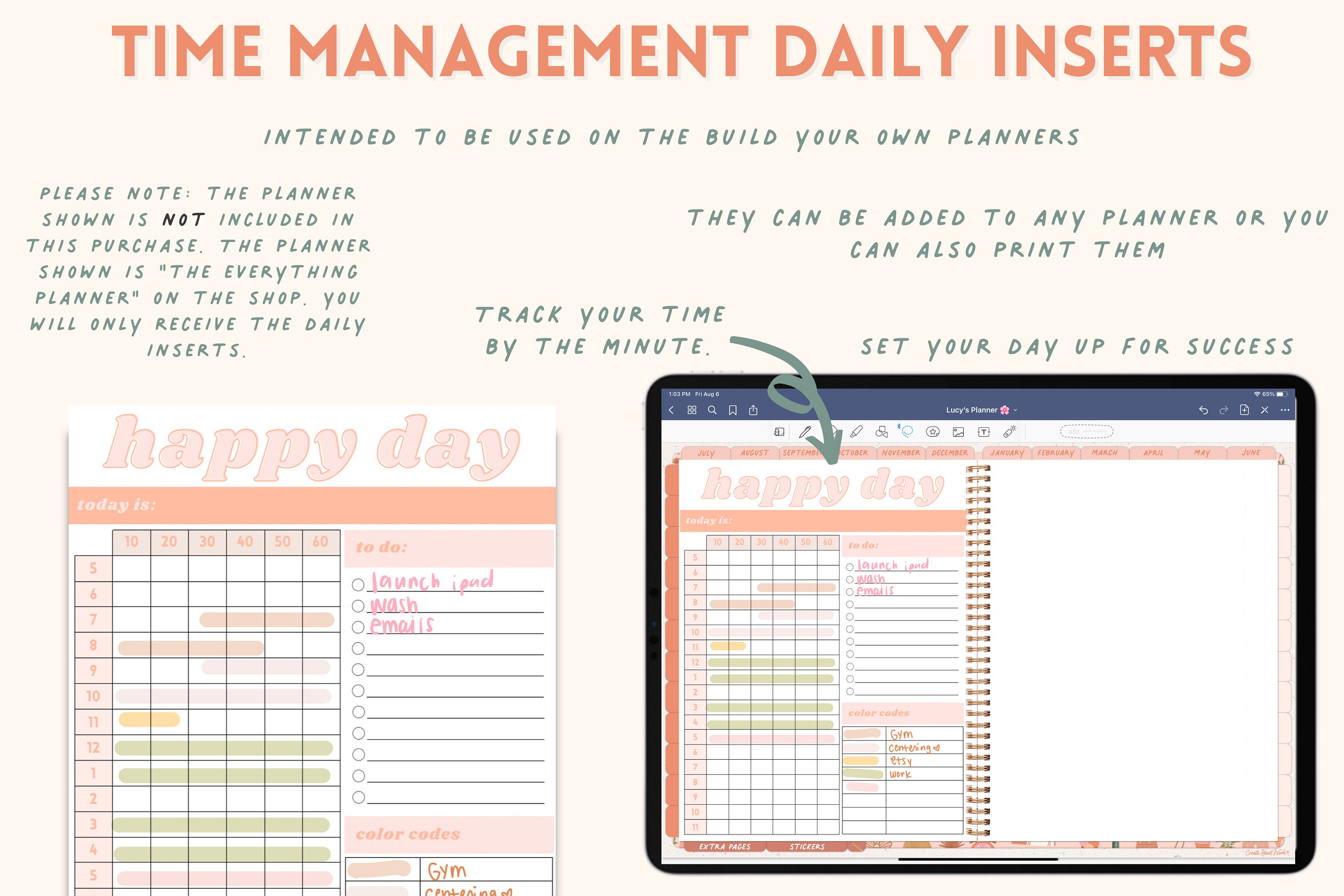 Time Management Inserts for Digital Planning Time Management - Etsy