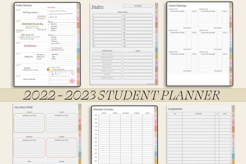 Undated Student Digital Planner Academic Planner Build - Etsy