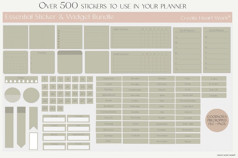 Essential Sticker Pack | Everyday Stickers for Digital Planning ...