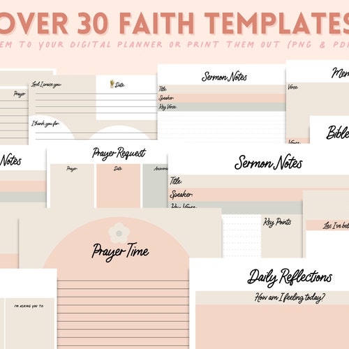 Faith Inserts for Digital Planning Goodnotes 5 Sermon - Etsy