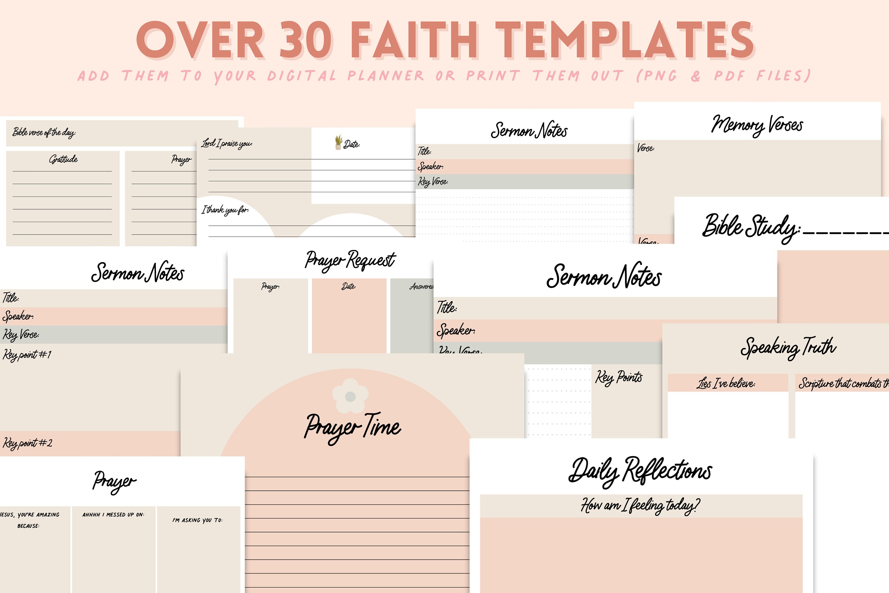 Faith Inserts for Digital Planning Goodnotes 5 Sermon | Etsy