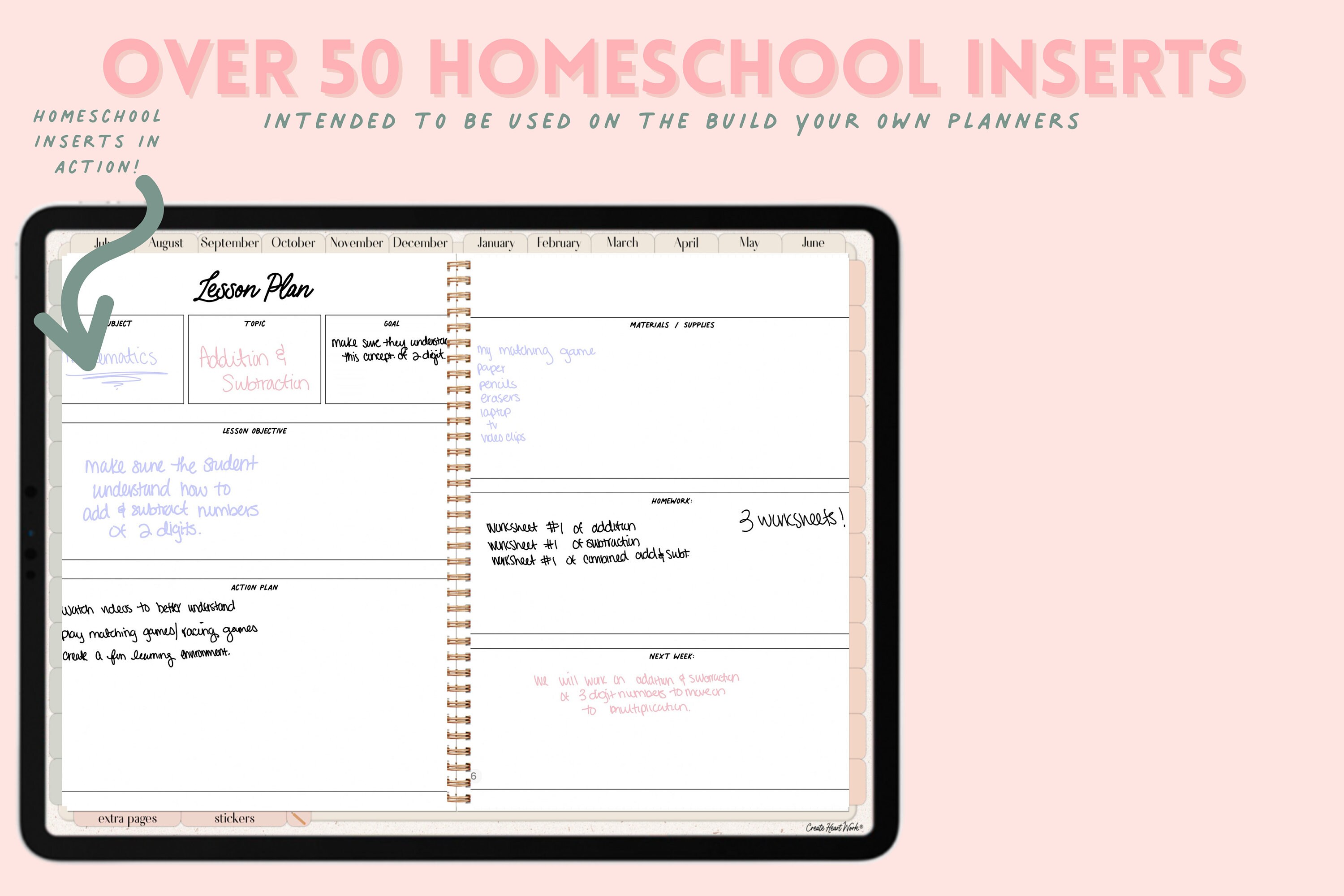 Homeschool Inserts for Digital Planning Goodnotes 5 | Etsy
