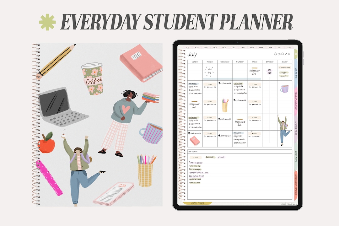 Student Digital Planner | Undated, Goodnotes Planner (ipad) - Etsy