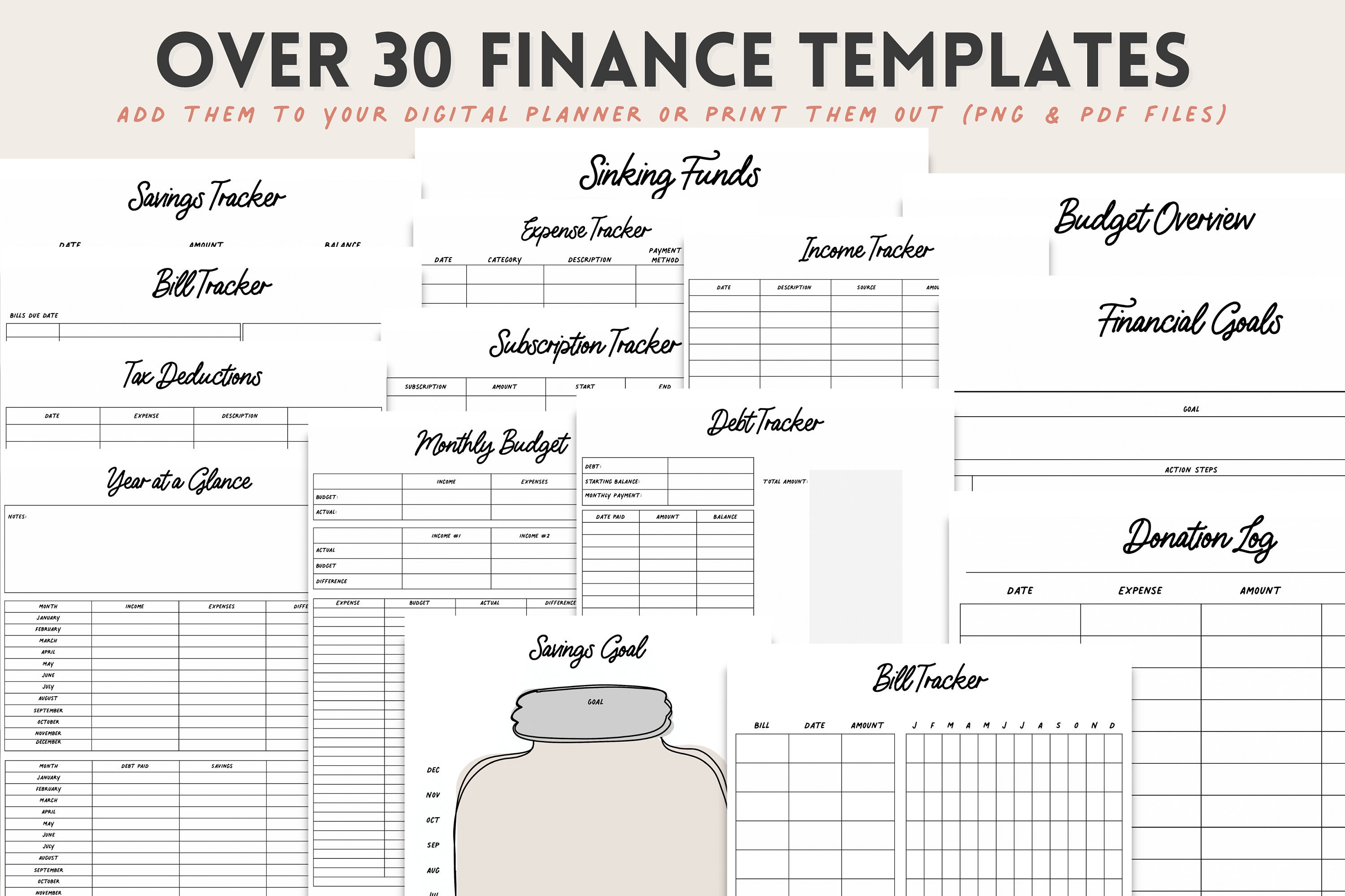 Finance Inserts for Digital Planning Goodnotes 5 Finance - Etsy