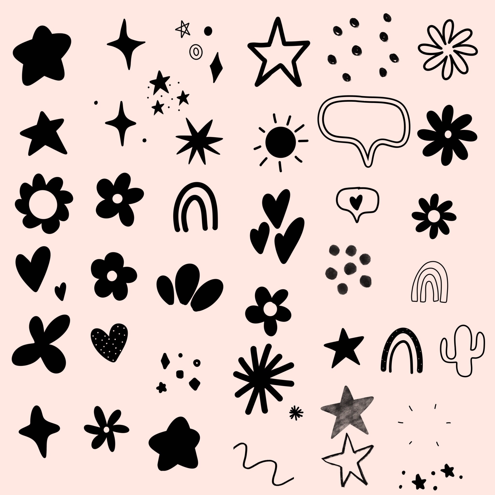 Procreate Stamp Pack Doodle Stamps for Procreate Stamp - Etsy