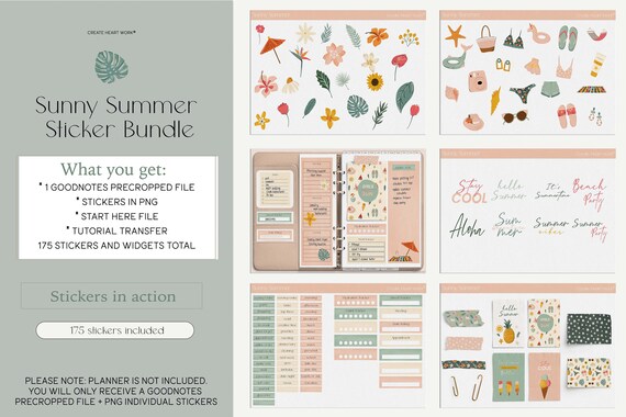 Summer Sticker Pack for Digital Planning Summer Stickers - Etsy