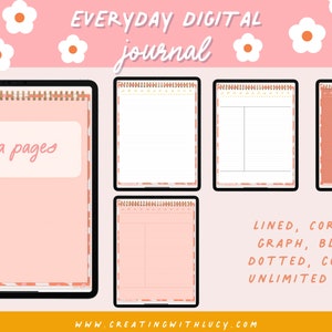 Everyday Spring Pad Digital Journal for Goodnotes Fun Digital Notebook ...