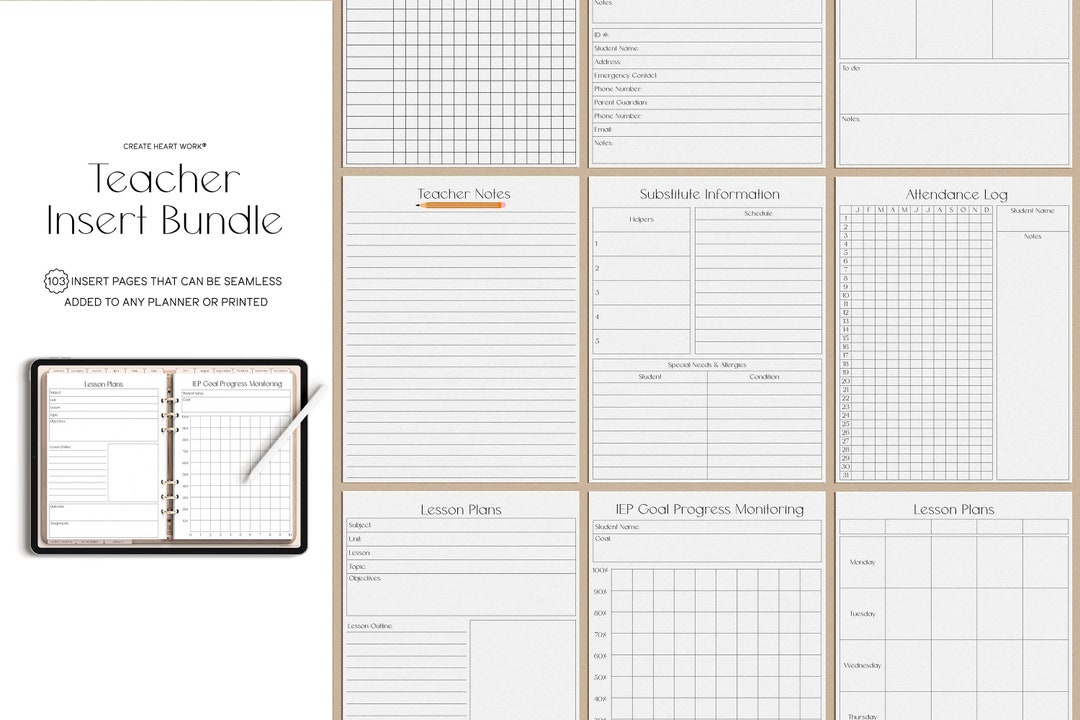 Teacher Inserts for Digital Planning | Digital Teacher Inserts for ...