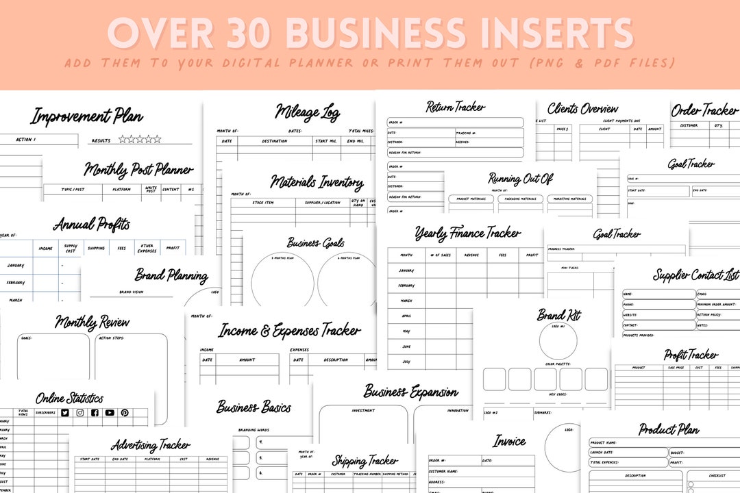 Business Inserts for Digital Planning Goodnotes 5 Business Inserts ...