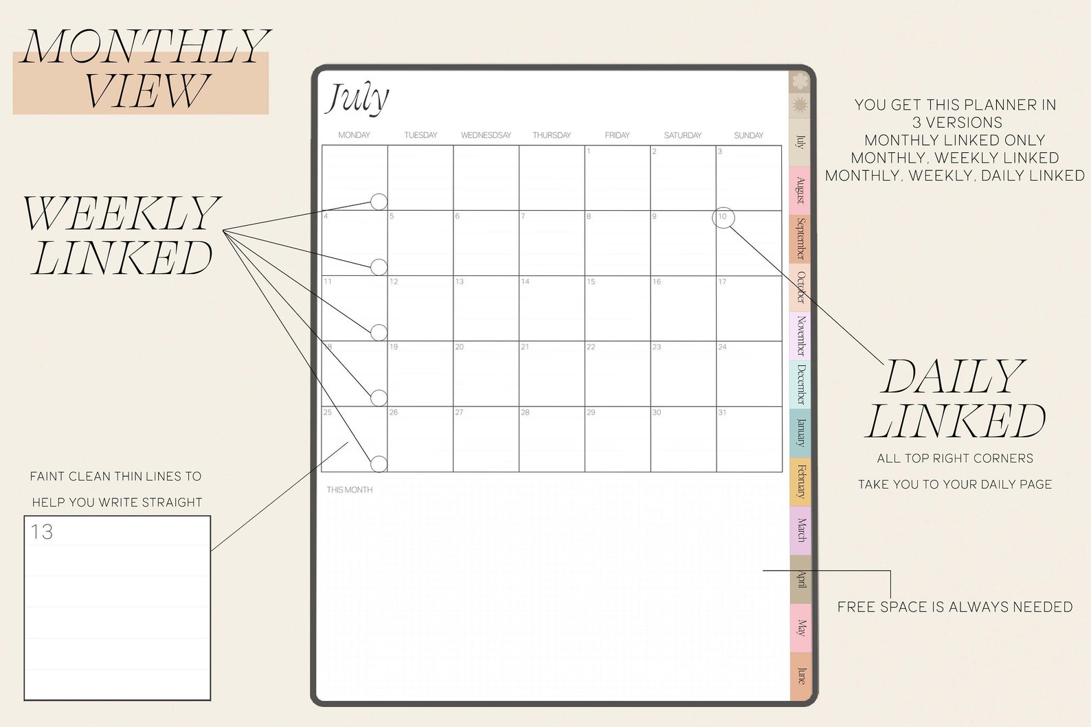 Undated Student Digital Planner Academic Planner Build - Etsy