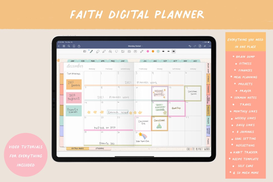 Faith Digital Planner | All-in-one, Undated (goodnotes, Ipad) - Etsy
