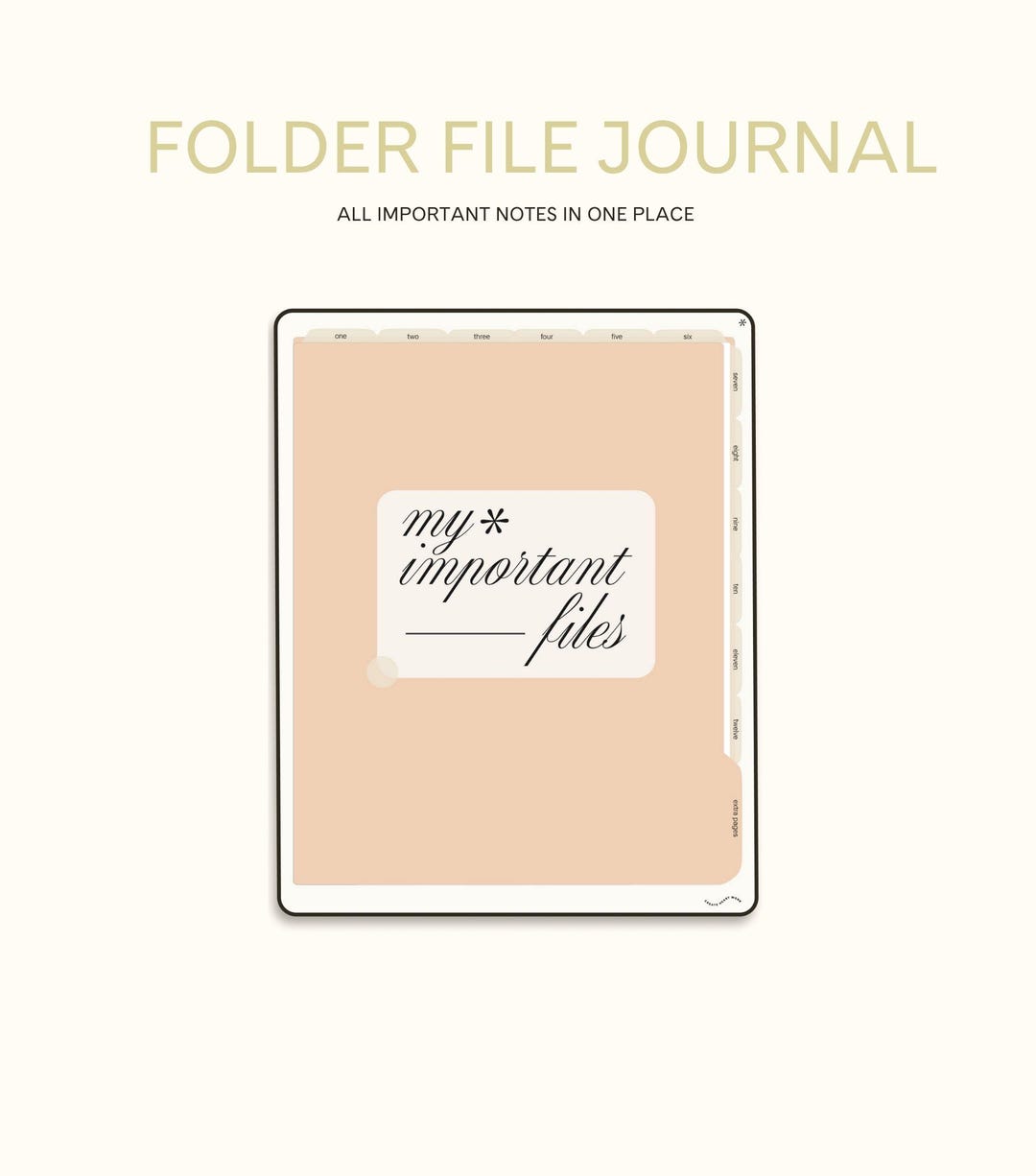 Digital File Folder Journal | 12-tab Notebook (PDF) - Etsy