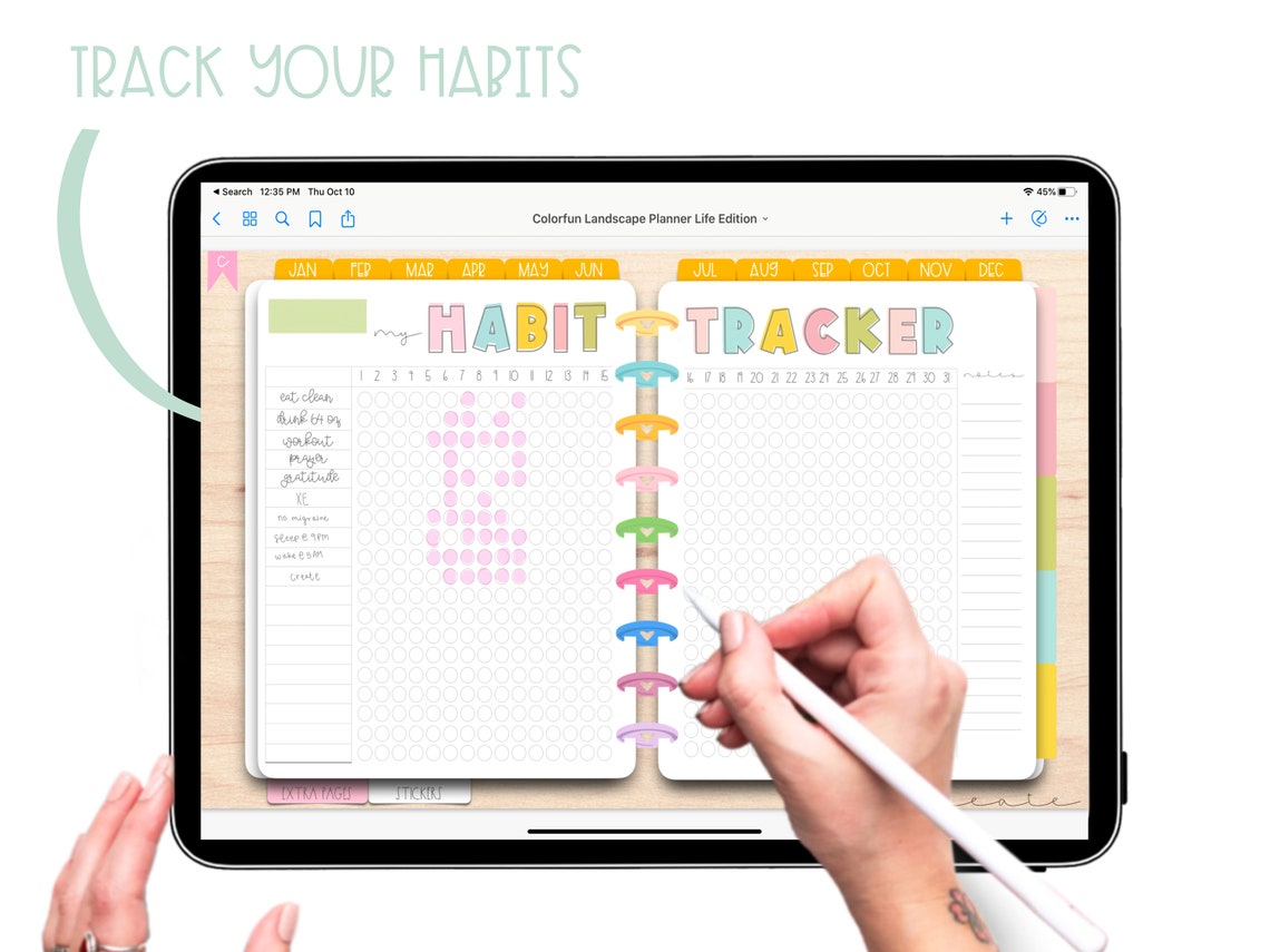 Habit Tracker Insert for Digital Planning Digital Planner - Etsy