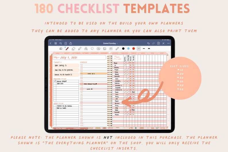 Checklist Inserts for Digital Planning Goodnotes 5 - Etsy