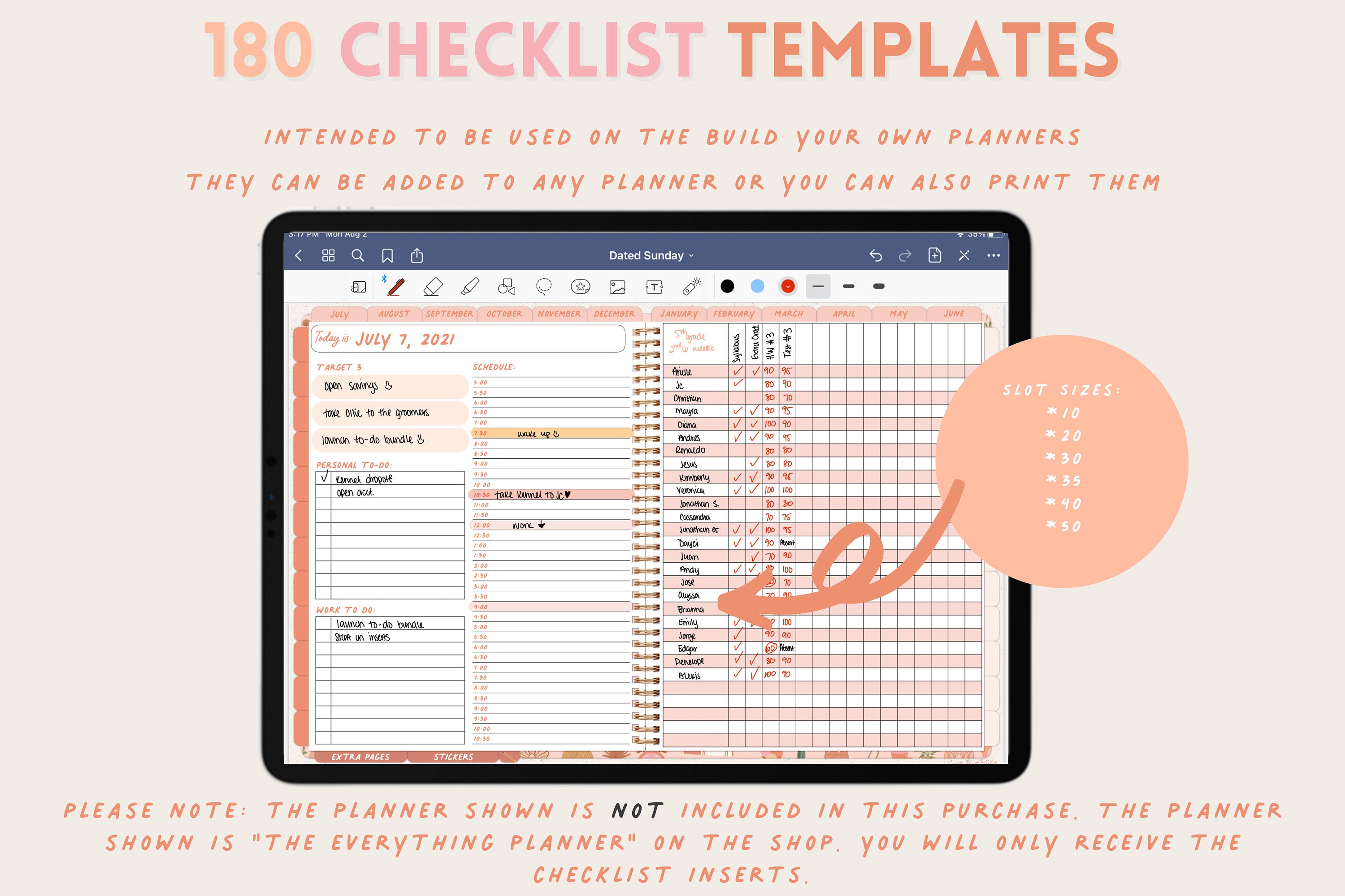 Checklist Inserts for Digital Planning Goodnotes 5 | Etsy