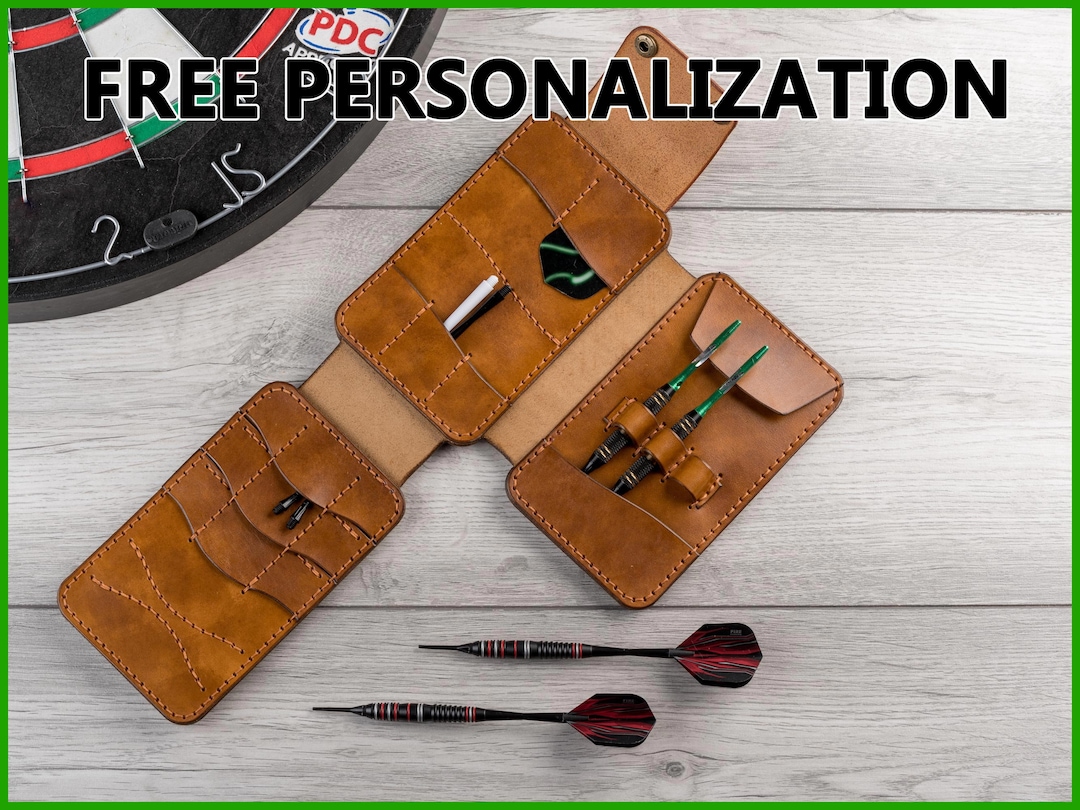 Handmade Leather Soft Dart Case, Leather Dart Wallet With Credit Card ...