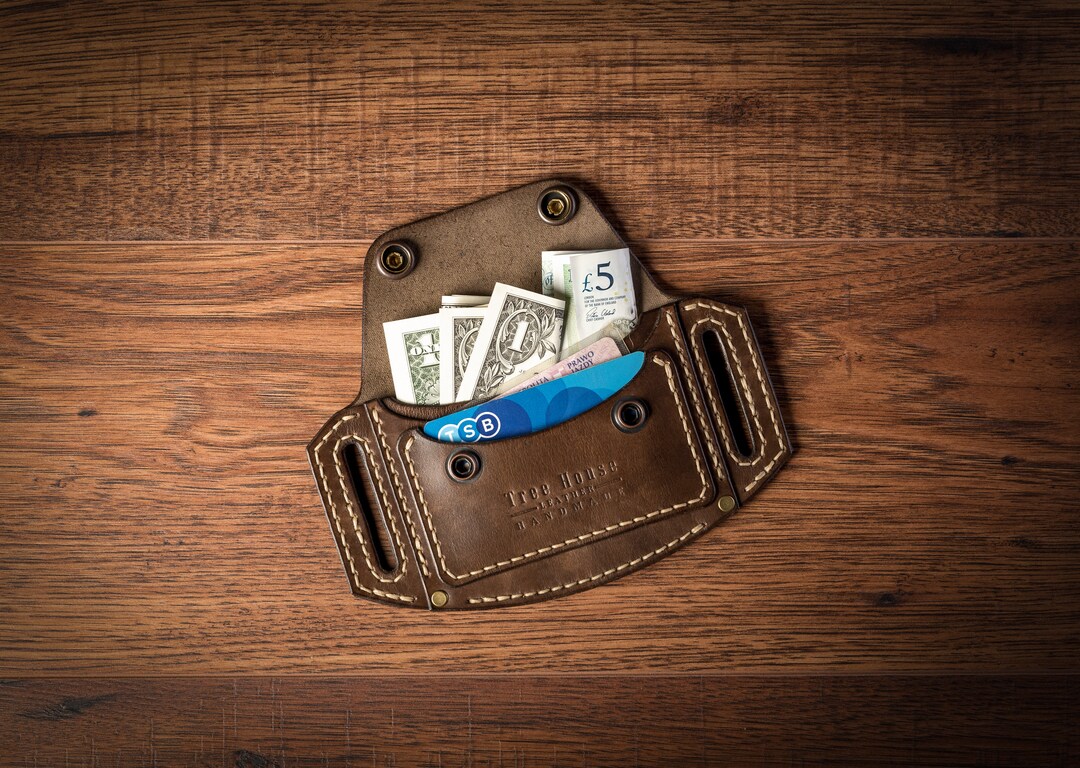 Personalised Leather Belt Wallet, Small Leather Wallet, Belt Card ...